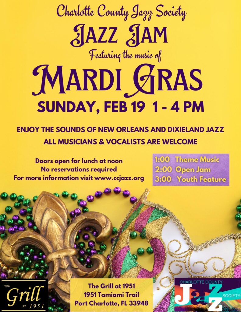 Sunday Jazz Jams - Charlotte County Jazz Society
